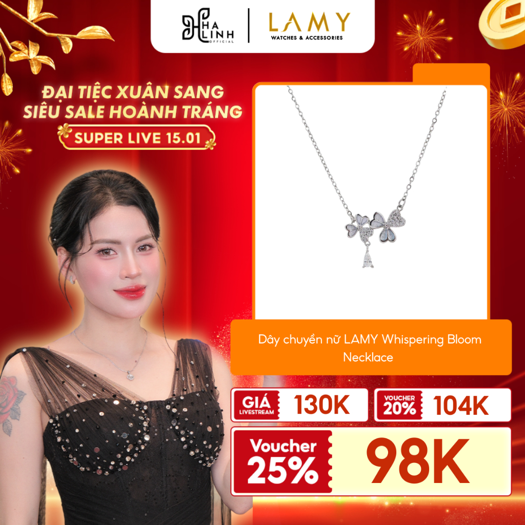 [Võ Hà Linh x Lamy] Dây chuyền nữ LAMY Whispering Bloom Necklace 6441 ...