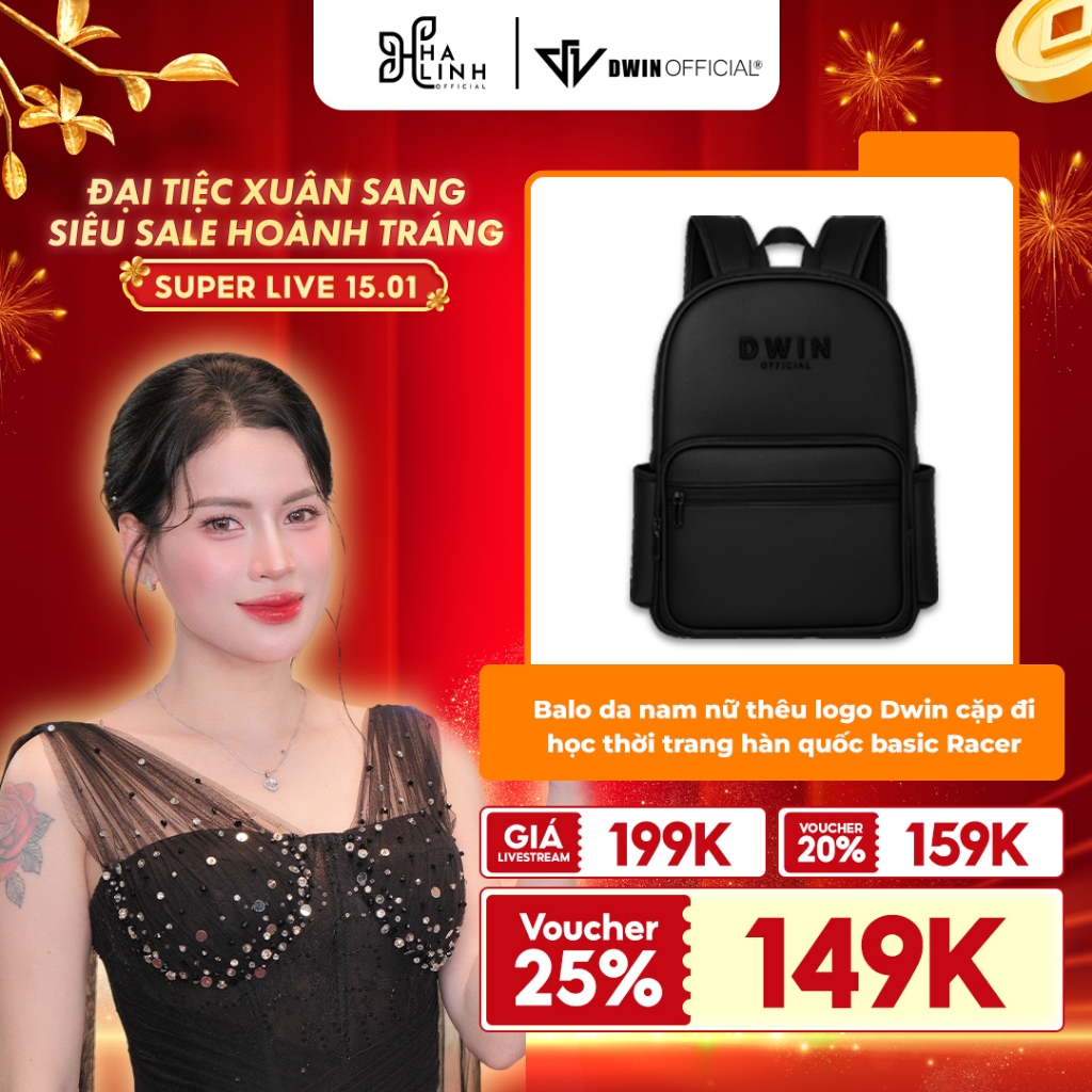 [VHL x DWIN] Balo da nam nữ thêu logo Dwin cặp đi học thời trang hàn ...