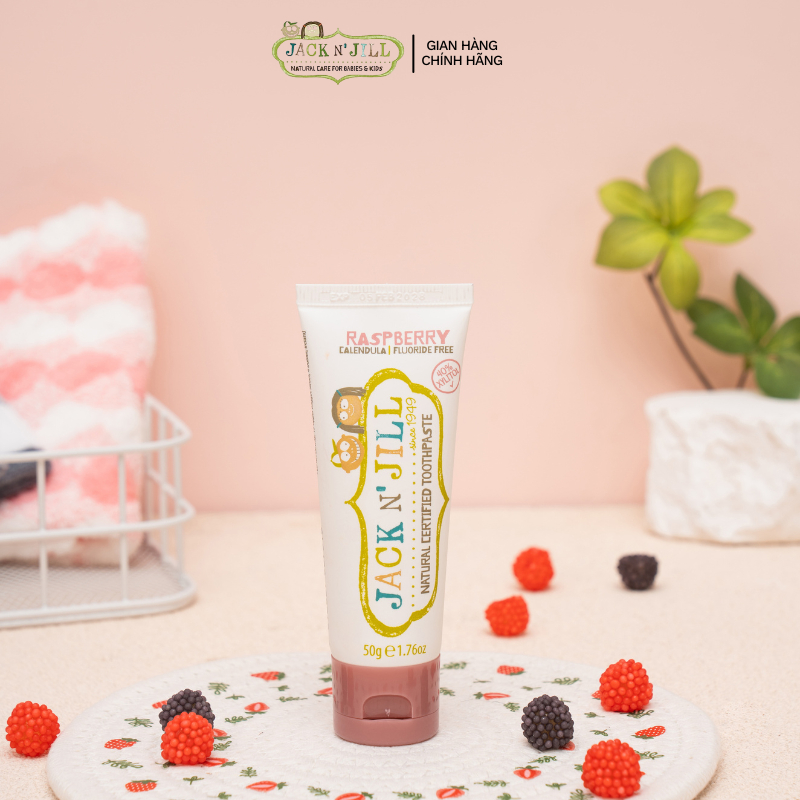 Kem đánh răng cho bé hữu cơ Jack N' Jill Organic vị Mâm xôi, an toàn ...
