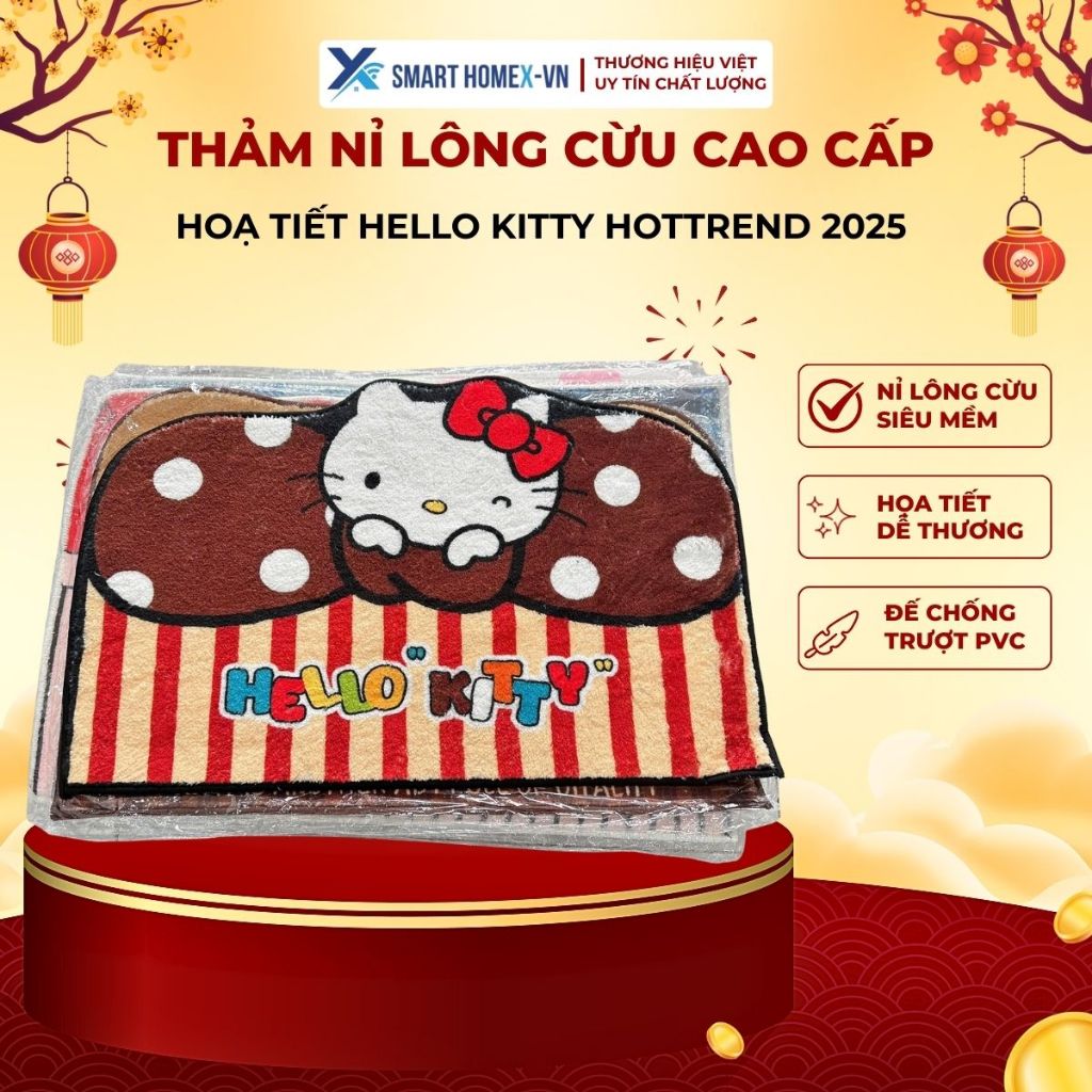 🧸 THẢM NỈ LÔNG CỪU CAO CẤP 40x60cm – HOẠ TIẾT HELLO KITTY & HAPPY PUPPY ...