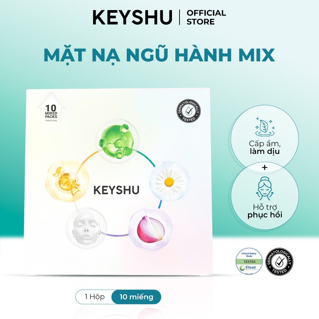 [KOL x KEYSHU] Combo 20 Miếng Mặt Nạ KEYSHU Mix (Rau Má, Hành Tím ...