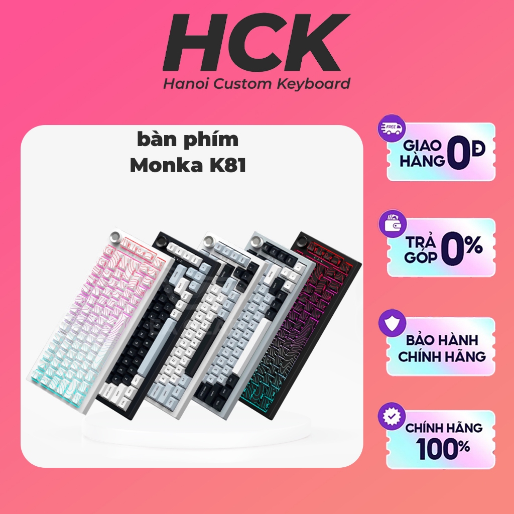 Bàn Phím Monka K81 Phím Nhựa 75% 3 Chế Độ Hotswap Led RGB - HCK ...