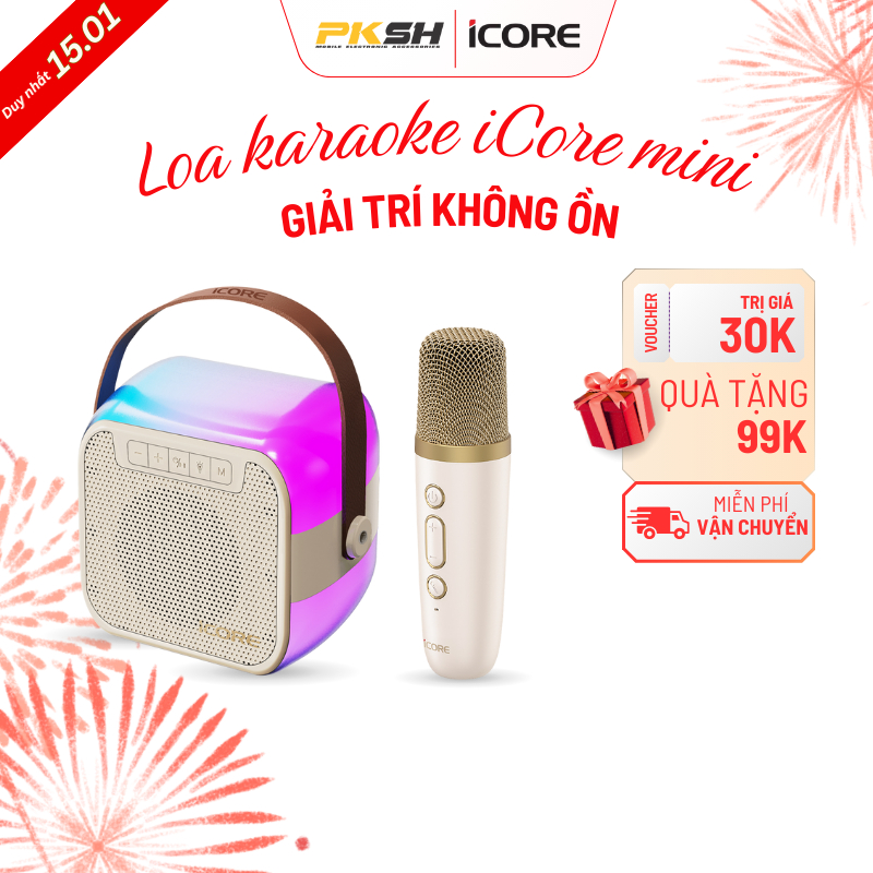 Loa karaoke mini bluetooth iCore ISM59 Kèm 1 Micro - Âm thanh chất ...