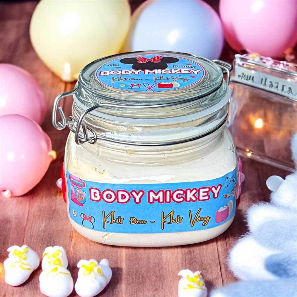 100- 200-300-500gram Body Mickey cho da đen vàng ngâm thâm sạm chai lì ...