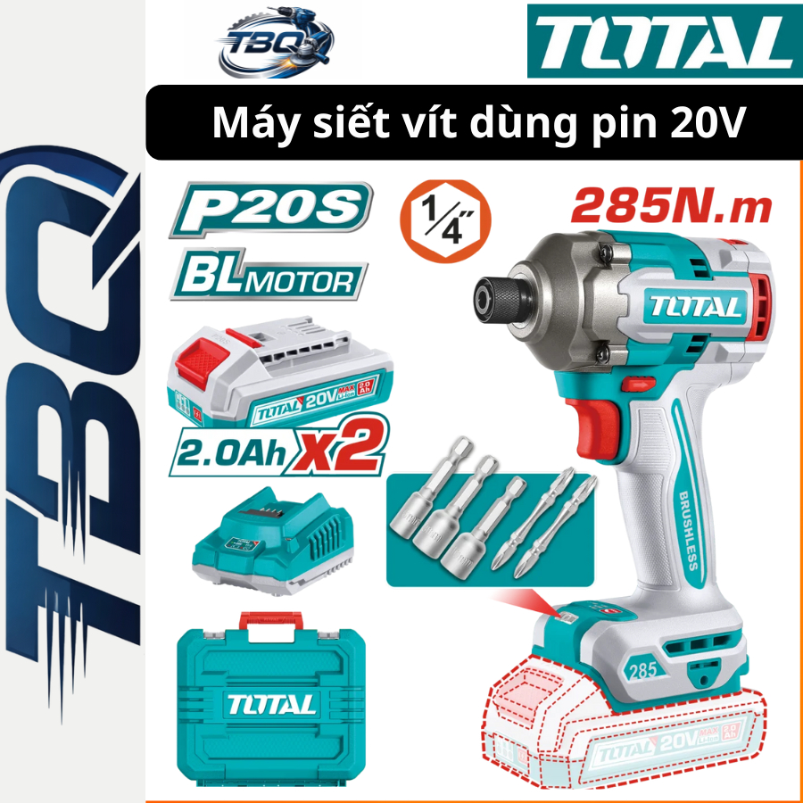 Máy Siết Vít Pin 20V TOTAL TIRLI2028 - Mô Tơ Không Chổi Than (285Nm ...