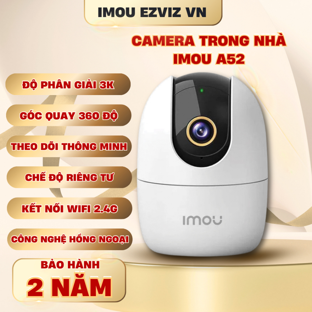 Camera Imou A52, độ phân giải 3K-5MP điều khiển quay 360 độ kết hợp báo ...