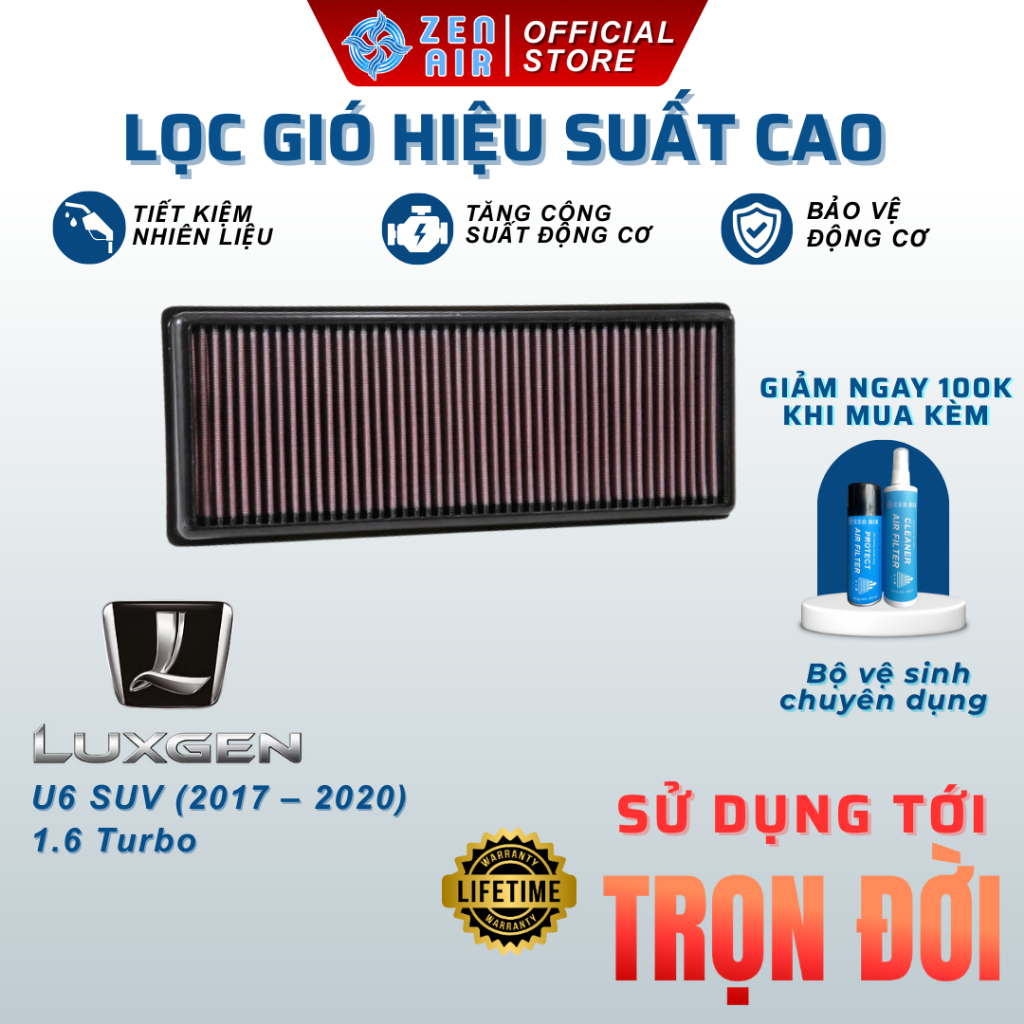 Lọc gió động cơ Luxgen U6 SUV 1.6 Turbo, lọc gió hiệu suất cao sử dụng ...