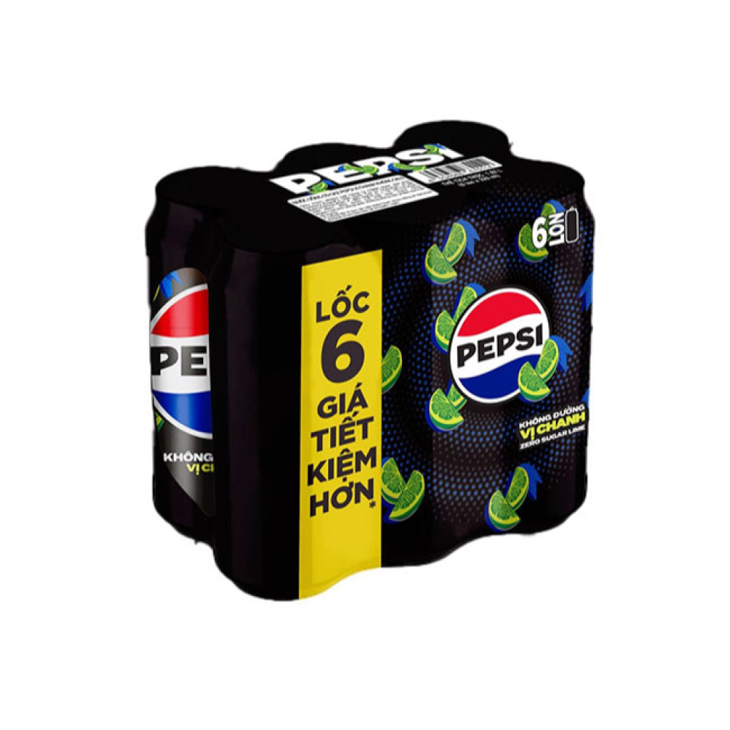 Nước Ngọt Pepsi Chanh Không Đường – Lốc 6 lon 320ml, Vị Cola Mát Lạnh ...