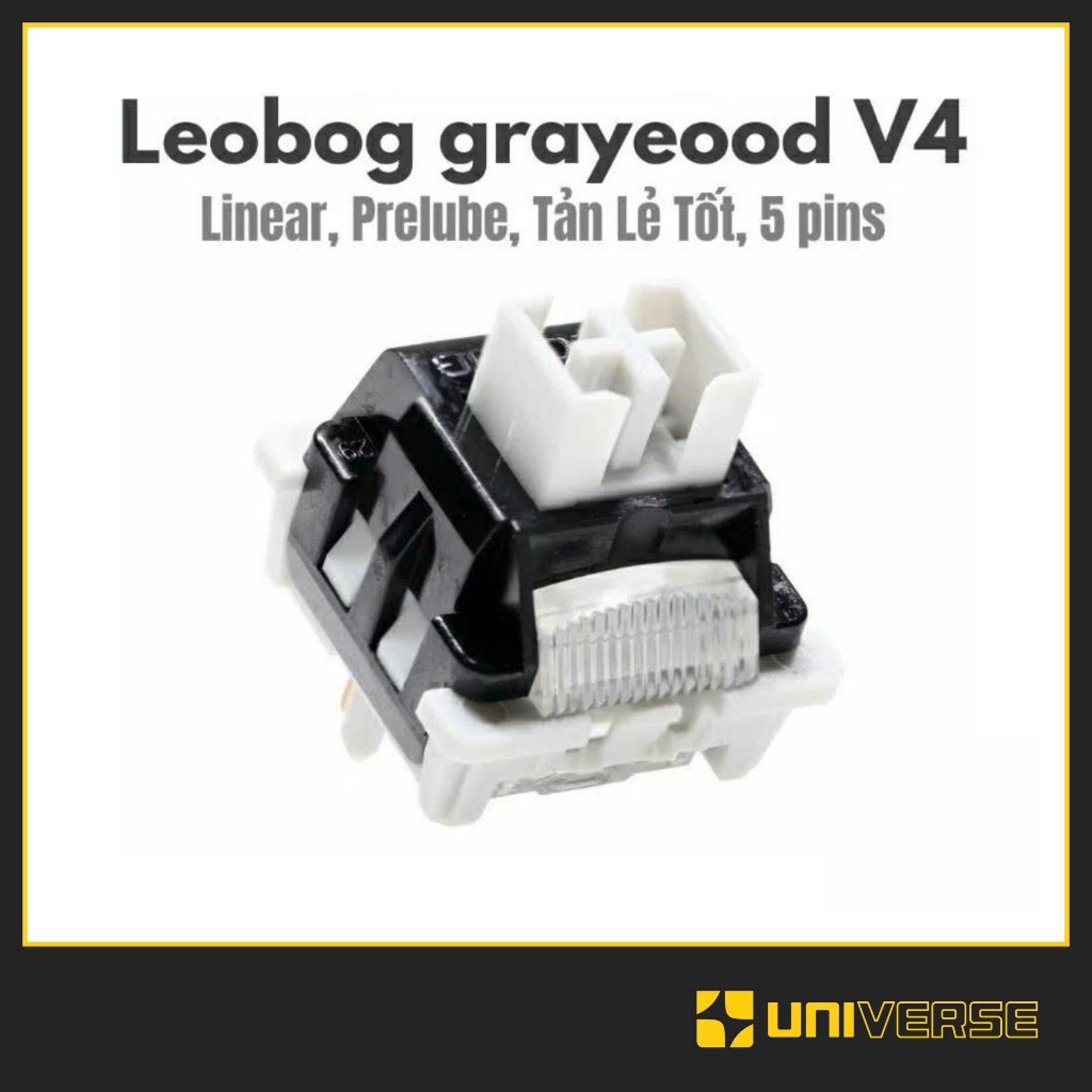 10 Switch leobog graywood V4 Prelube - switch linear 5 pin 50g PC + POM ...