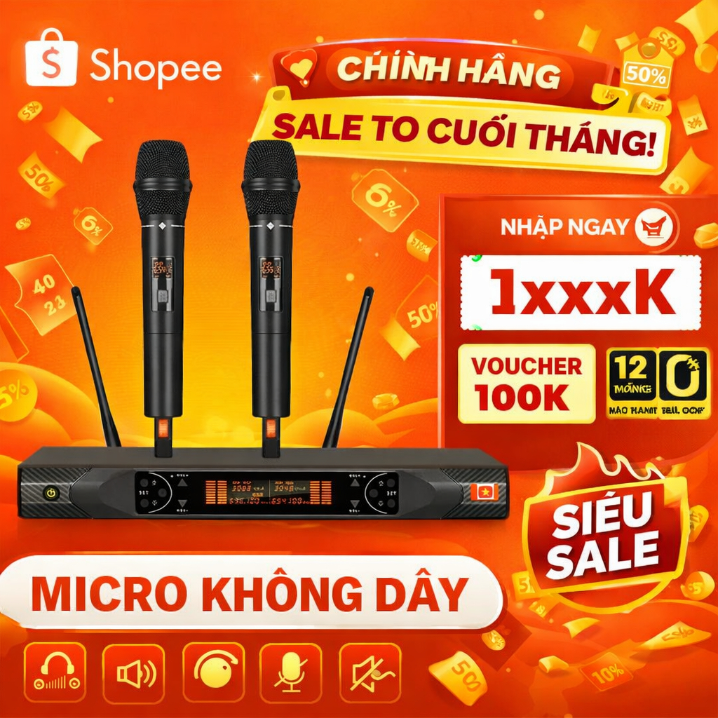 Micro Karaoke Không Dây Cao Cấp KMC18 - Chống Hú Chống Nhiễu, Màn Hình ...