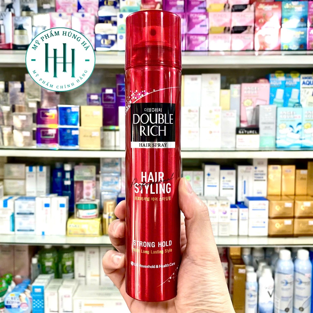 Gôm Tạo Kiểu Tóc Double Rich Hair Spray Strong Hold 170ML, Tạo Kiểu Và ...