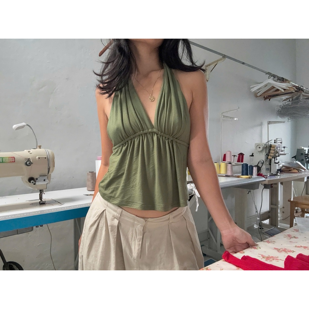 Áo thun cotton kiểu yếm cột cổ | Shopee Việt Nam