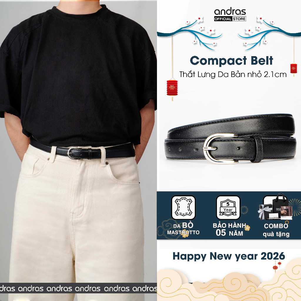 Thắt lưng nam bản nhỏ 2cm Compact Belt da bò Mastrotto dây lưng khóa ...
