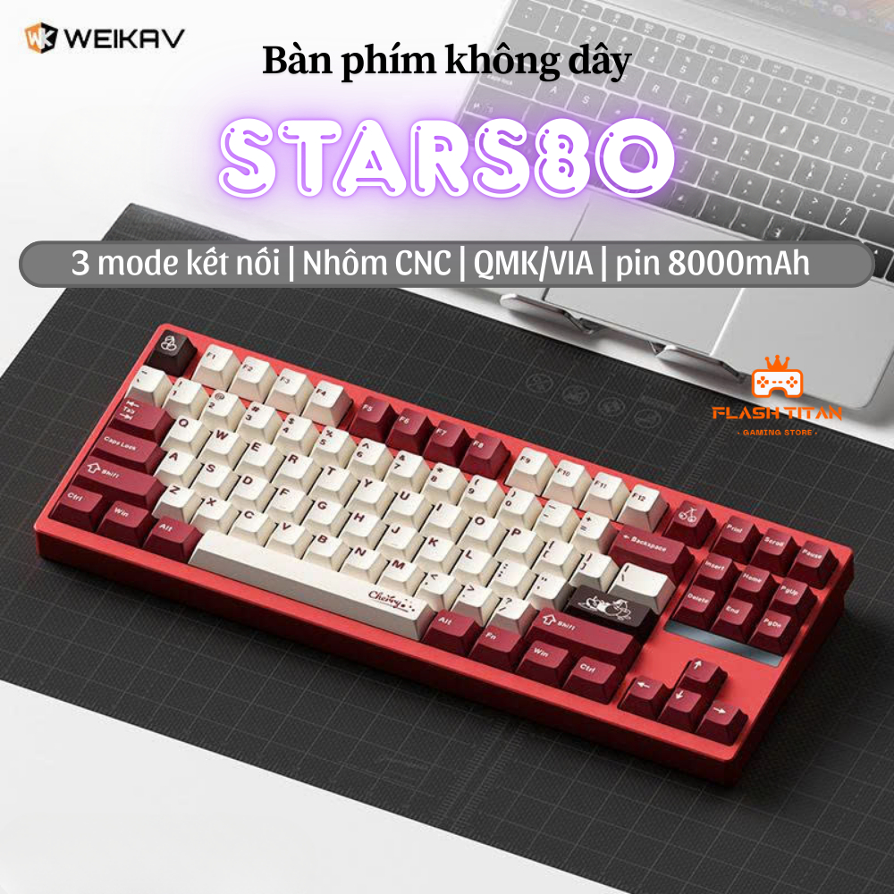 Bàn phím cơ không dây Stars80 - Khung nhôm CNC - 3 mode kết nối - Có ...