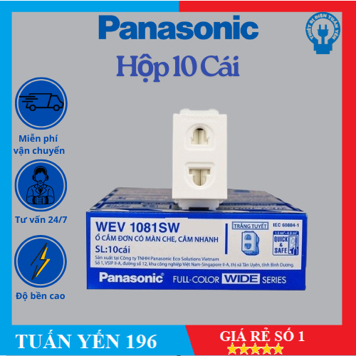 Hộp 10 Cái -Ổ cắm đơn cắm nhanh Panasonic Wide WEV1081SW- Hàng Chính ...