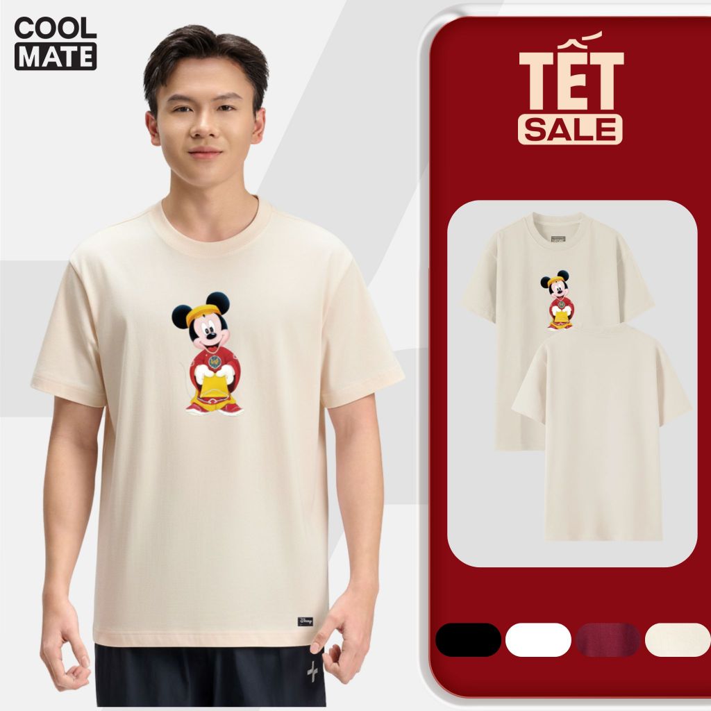 [BST TET 2026]Áo thun nam nữ cotton 100% 220gsm IN Mickey Lì Xì ...