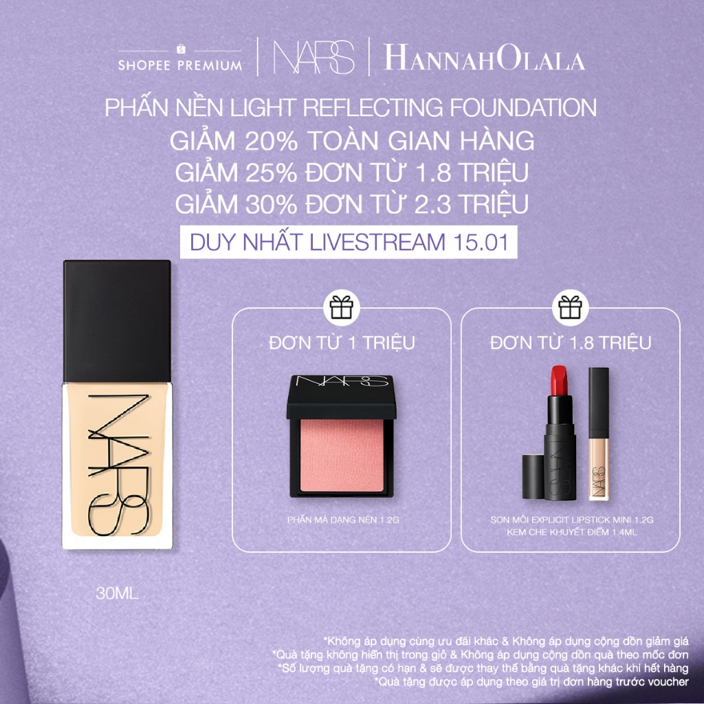 [HANNAH DAILY x NARS] Phấn nền dạng lỏng NARS Light Reflecting ...