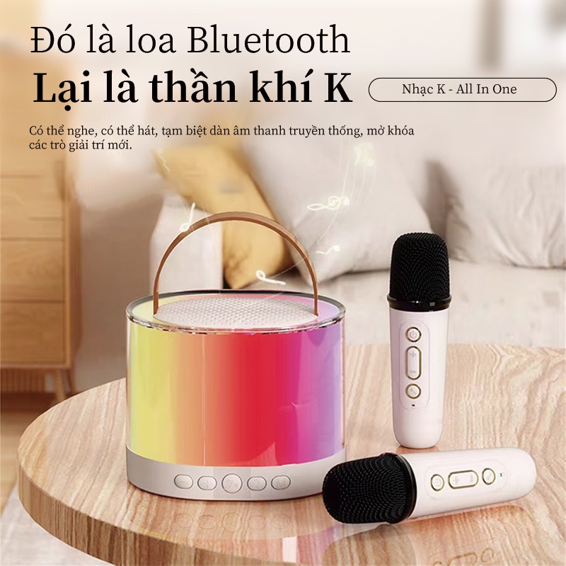 Loa karaoke K52 Kết Nối Bluetooth Kèm Micro, Loa Mini Thiết Kế Hiện Đại ...