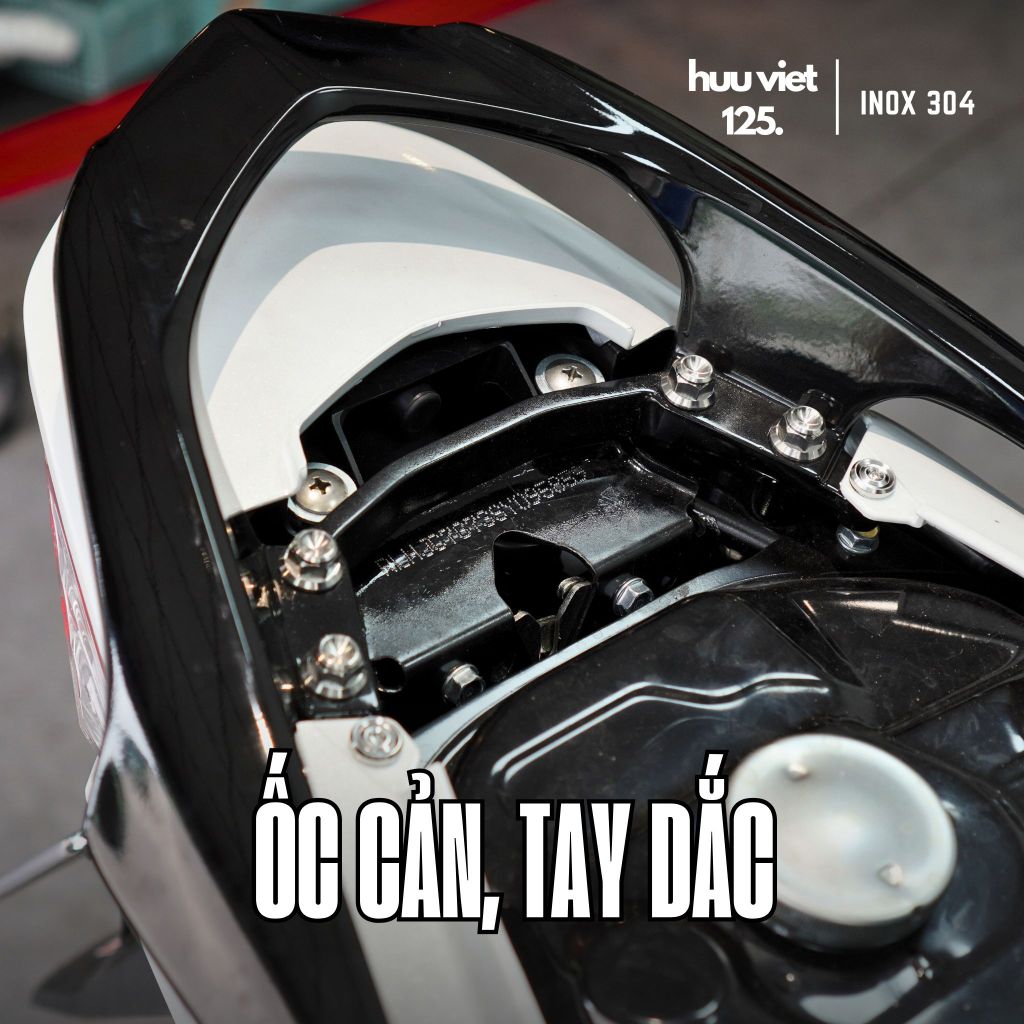 Combo ốc cảng sau, ốc cản, ốc tay dắt, Inox 304, Honda Future, Air ...