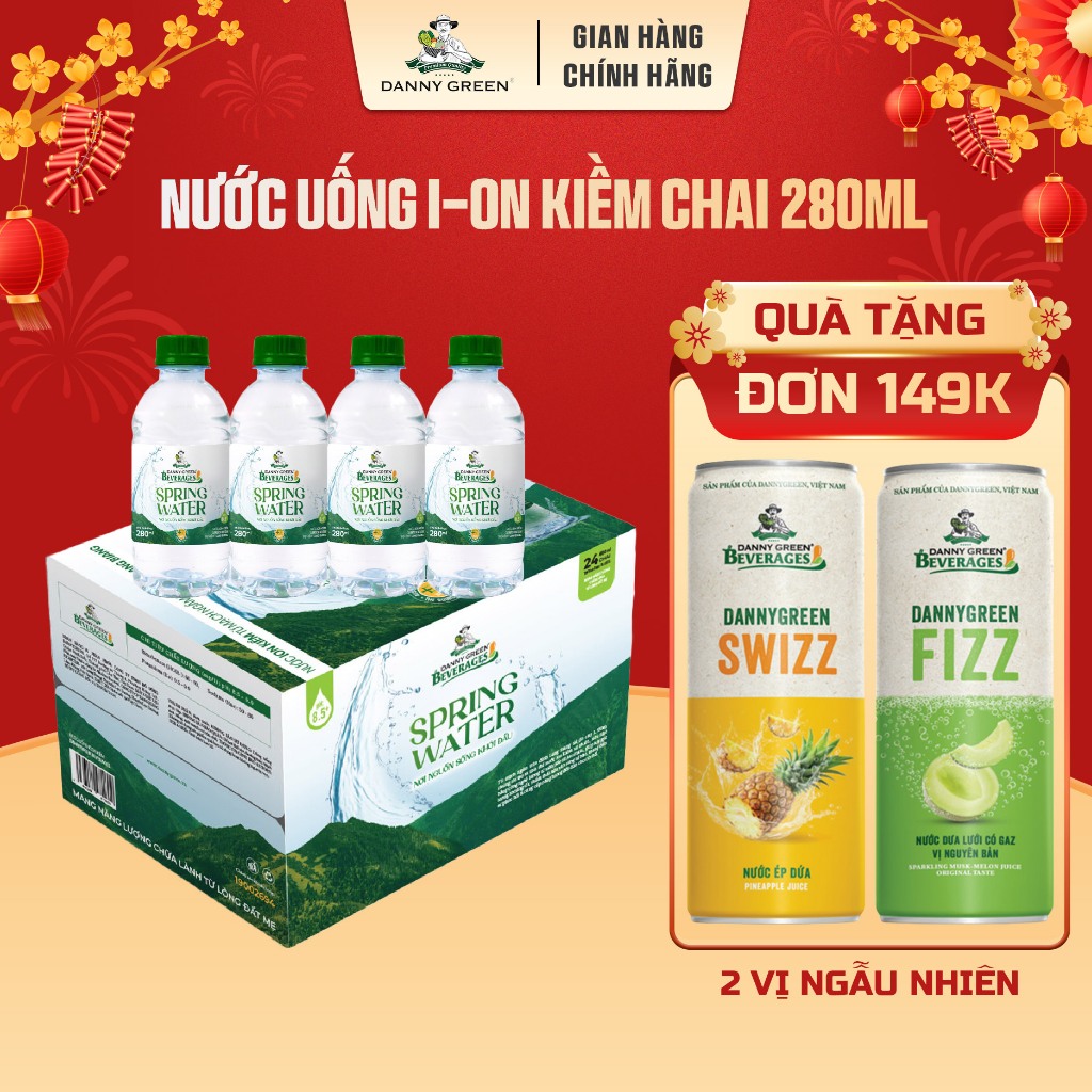 Thùng 24 Chai Nước ion Kiềm Spring Water, Chai 280ml Hoặc 480ml ...