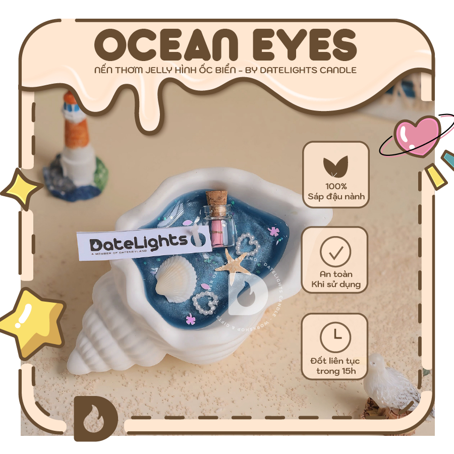 [Freeship] DATELIGHTS - Nến thơm Ocean Eyes Jelly tạo hình ốc biển ...