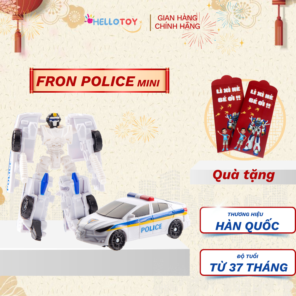 Đồ chơi robot biến hình Hello Carbot mini Fron Police | Biến hình 2 ...