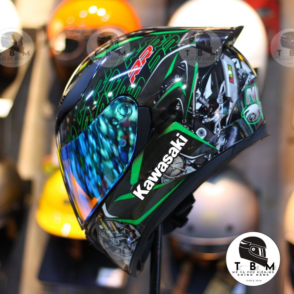 Mũ bảo hiểm Fullface Royal M138 dán tem decal KAWASAKI | Shopee Việt Nam