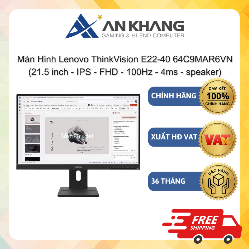 Màn Hình Lenovo ThinkVision E22-40 64C9MAR6VN (21.5 inch - IPS - FHD - 100Hz - 4ms - speaker ...
