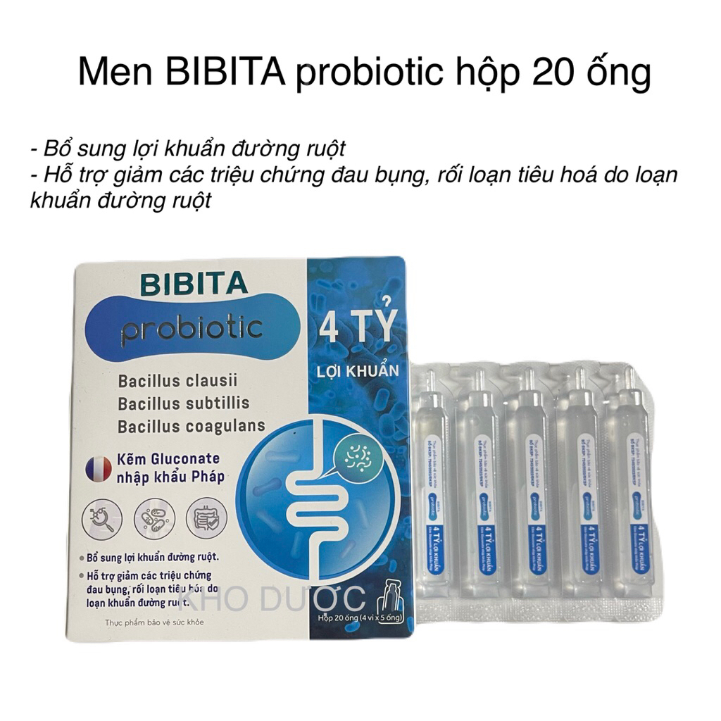 Men BIBITA probiotic hộp 20 ống - Men vi sinh bổ sung lợi khuẩn đường ...