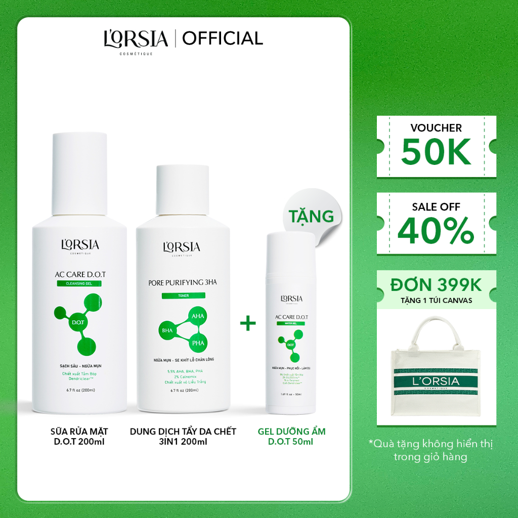 Combo làm sạch sâu, giảm mụn, mờ thâm cho da dầu mụn: Sữa Rửa Mặt DOT ...