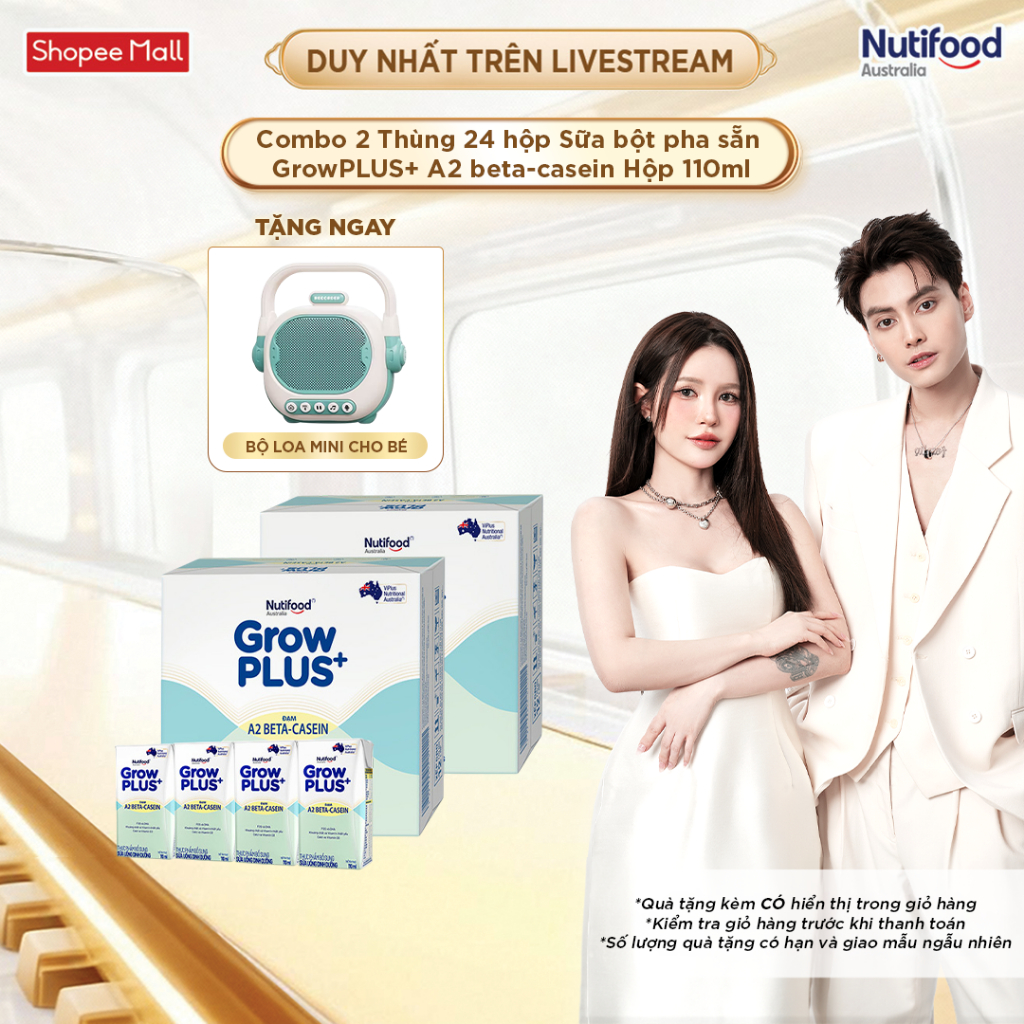 [Livestream Lucie] Combo 2 Thùng 24 hộp Sữa bột pha sẵn GrowPLUS+ A2 ...