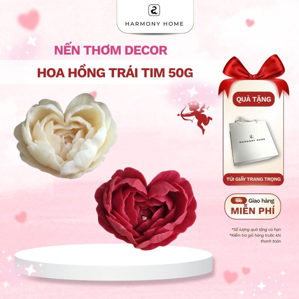 Nến thơm hình hoa trái tim - A Harmony Home Quà tặng sự kiện, đám cưới ...