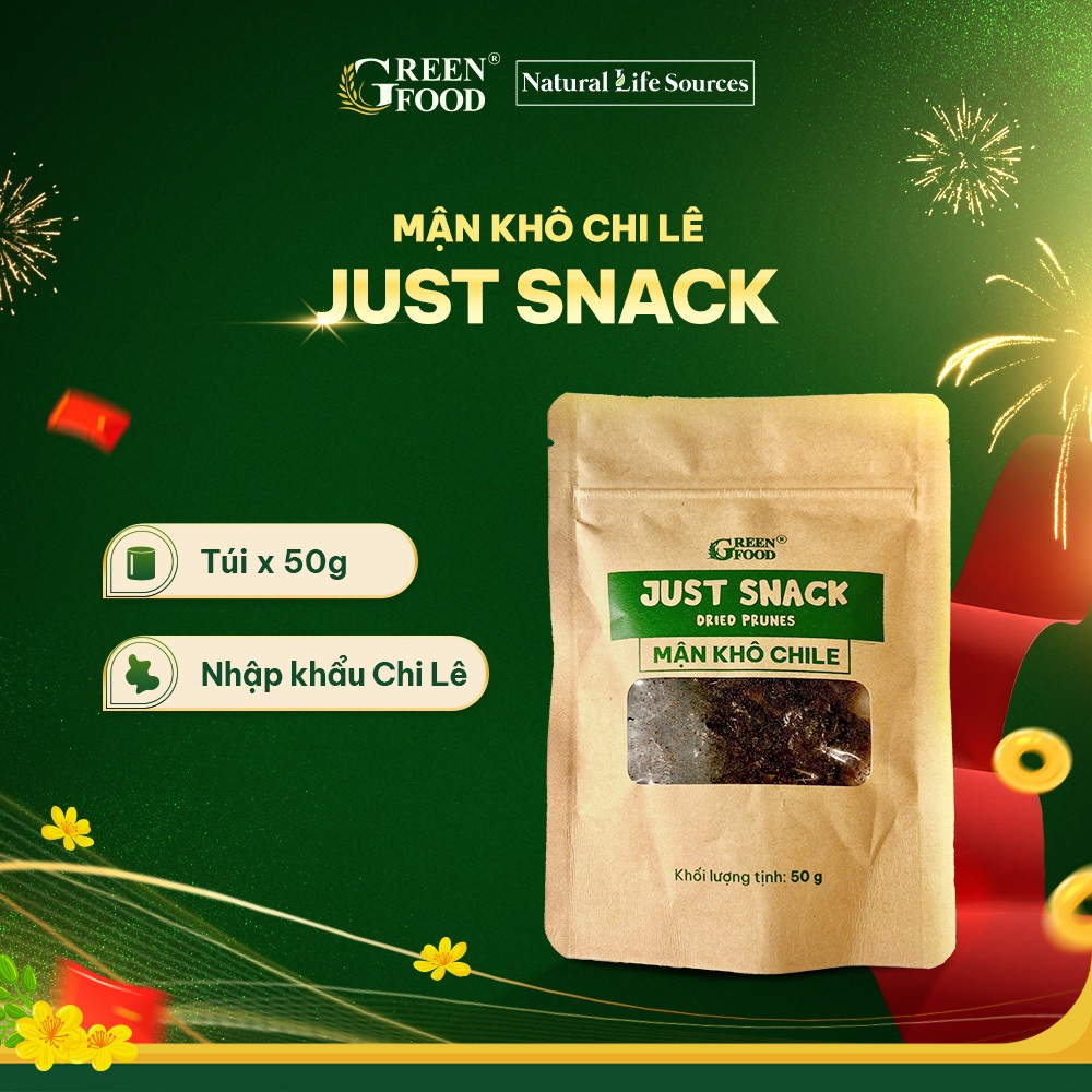 Mận khô Just Snack Green Food kích cỡ vừa medium - Green Food | Túi 50g ...