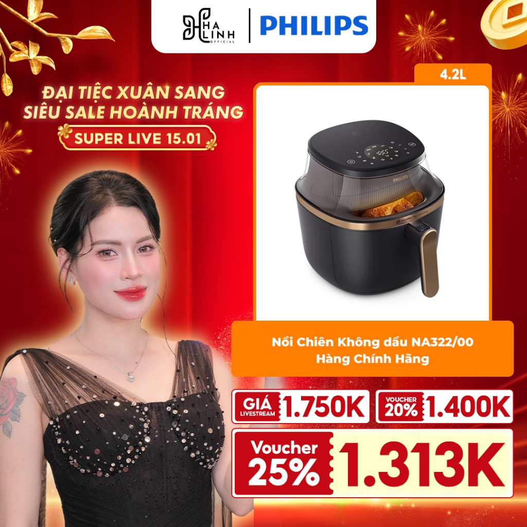[VHL x Philips ][Exclusive VHL] Nồi chiên không dầu NA322/00 4.2 lít ...