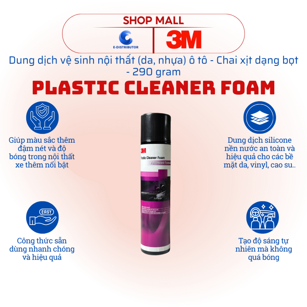 [HỎA TỐC] Dung dịch vệ sinh nội thất da, nhựa dạng bọt 3M Plastic ...