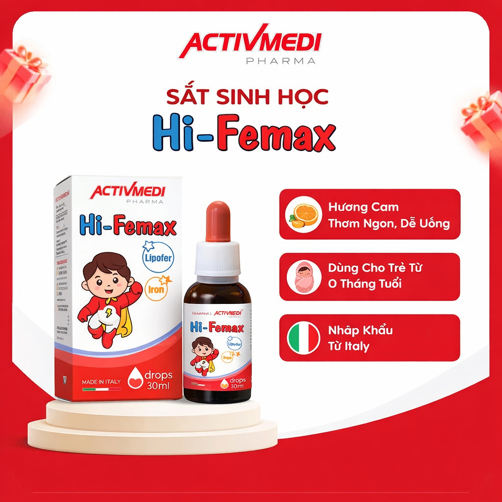 HI FEMAX bổ sung sắt sinh học ACTIVMEDI PHARMA giúp phòng ngừa thiếu ...
