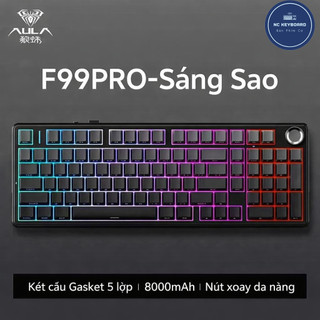 BÀN PHÍM CƠ AULA F99 - F99PRO v2 3MOD LED RGB HOTSWAP | PIN 8K ...