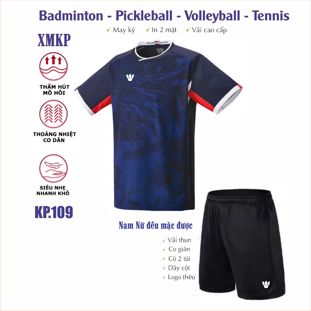Áo Cầu lông, Pickleball, Bóng chuyền, Bóng bàn, Nam Nữ chơi thể thao co ...