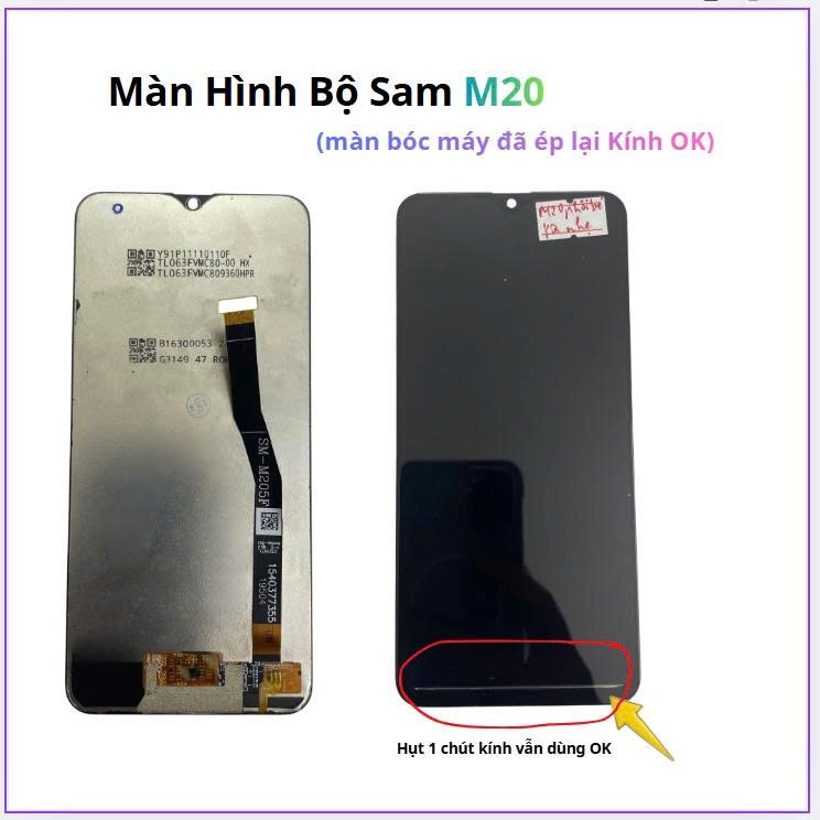 màn hình bộ sam M20, màn cũ ép lại ám nhẹ , hụt chút kính | Shopee Việt Nam
