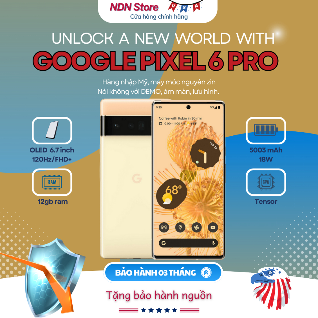 🏆 Google Pixel 6 Pro Quốc Tế - Màn Cong 120Hz, Camera Zoom 4x, Ram 12GB ...
