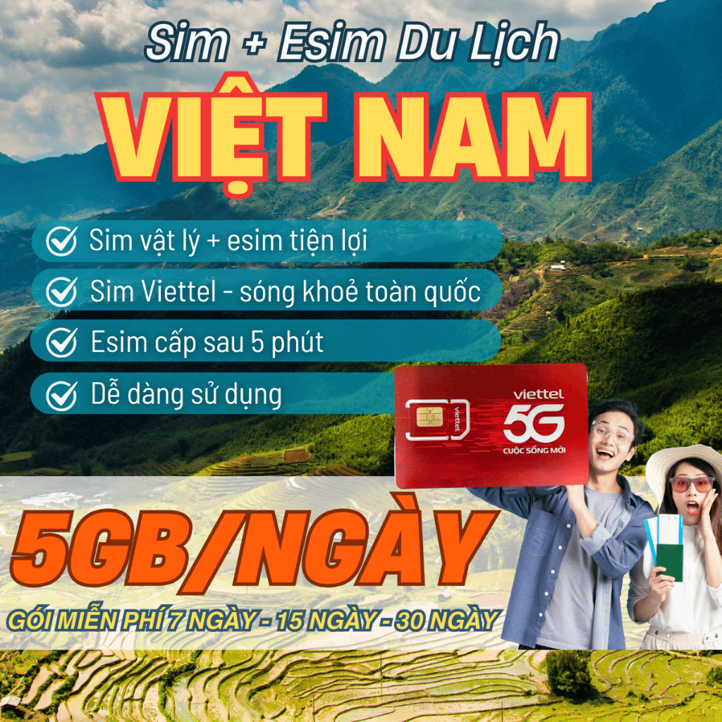 ESim/ Sim Data Viettel 4G KM 5GB/ngày Truy Cập Mạng Max Data Tốc độ Cao ...