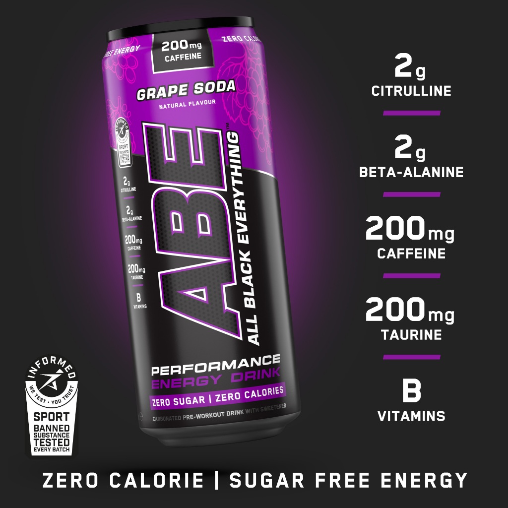 Lon abe pre workout vị grape soda Applied Nutrition 330ml, Nước Tăng ...