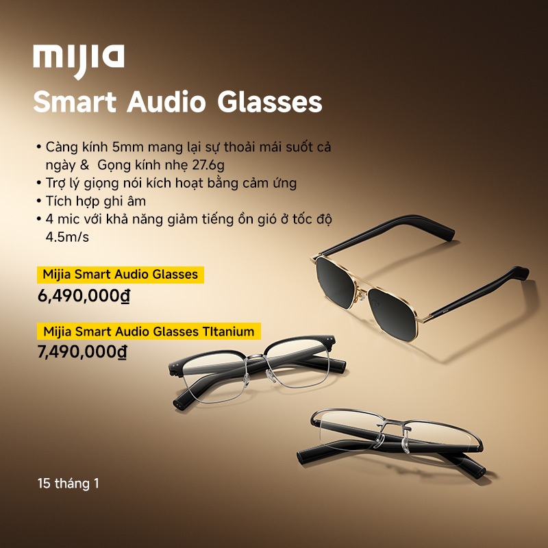 Mắt Kính Mijia Audio Thông Minh, kết hợp tai nghe Bluetooth, Ghi âm ...