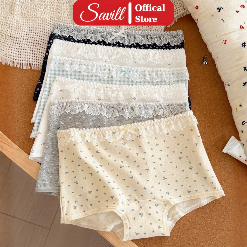 [ BST TẾT 2026 ] Combo 3 quần lót nữ cotton phối ren, Quần boxer nữ co ...