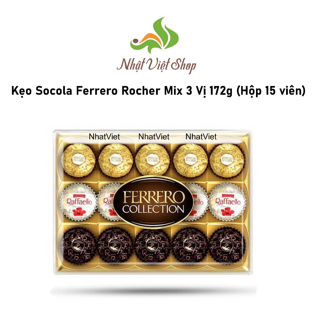 Kẹo Socola Ferrero Rocher Mix 3 Vị 172g (Hộp 15 viên) | Shopee Việt Nam