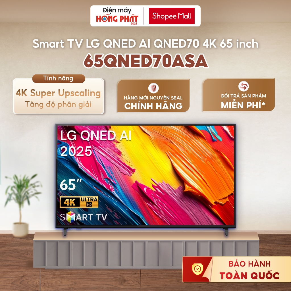 [GIAO TOÀN QUỐC] Smart Tivi LG QNED AI 4K QNED70 65 Inch 65QNED70ASA ...