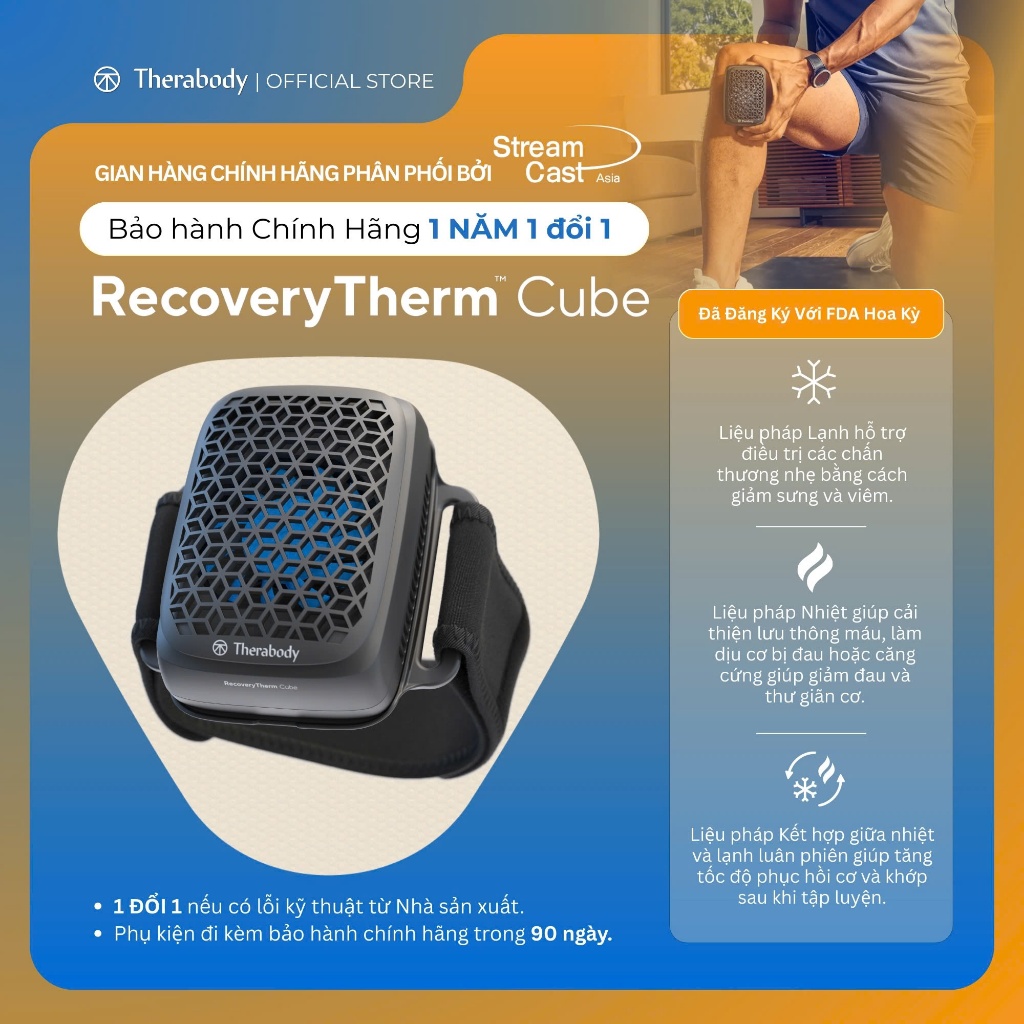 THERABODY Thiết bị Chườm Nóng,Lạnh & Đối Lặp Recovery Therm Cube, Giảm ...