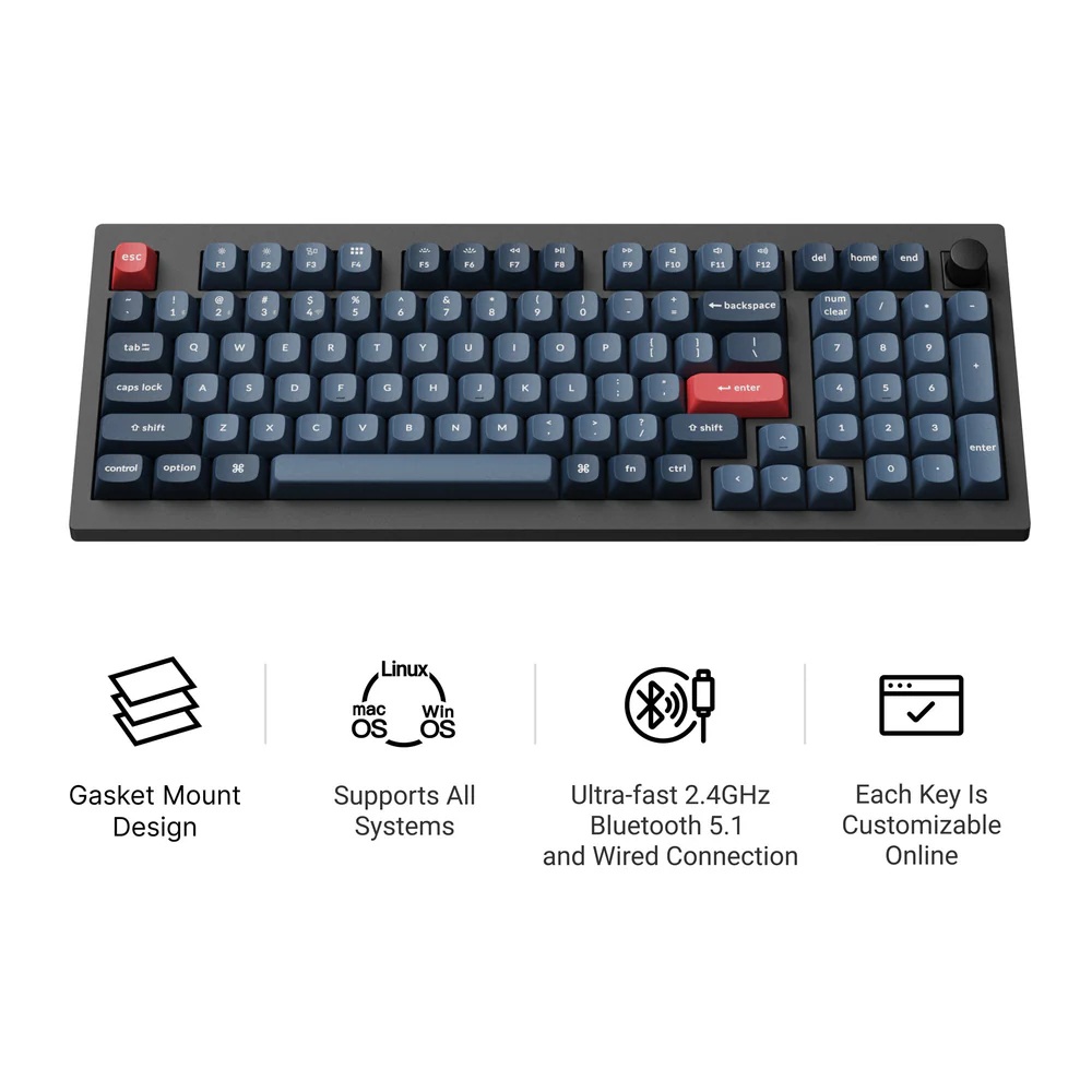 Bàn phím vi tính Keychron V5M/ V5 Max Swappable RGB Backlight - Black ...