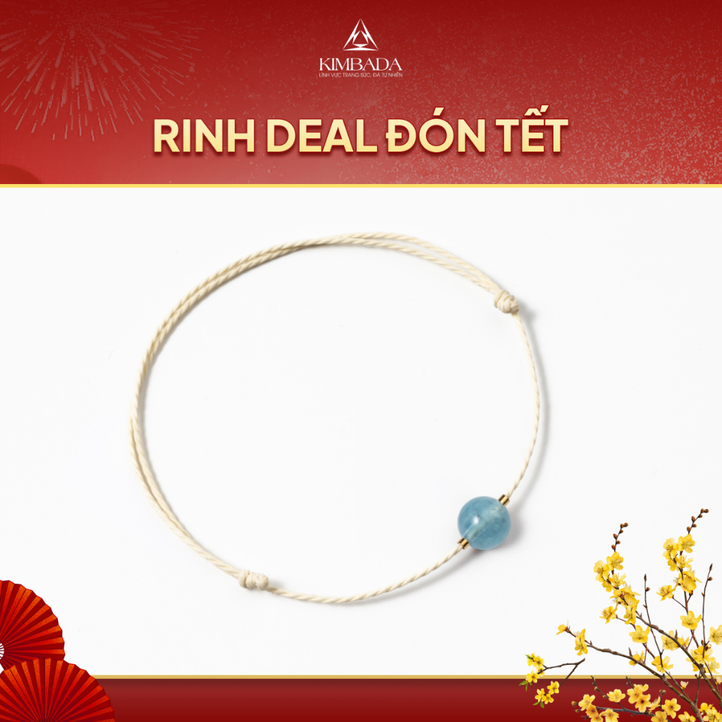 Vòng tay mix 1 viên đá thạch anh tự nhiên Kimbada, lắc tay handmade ...