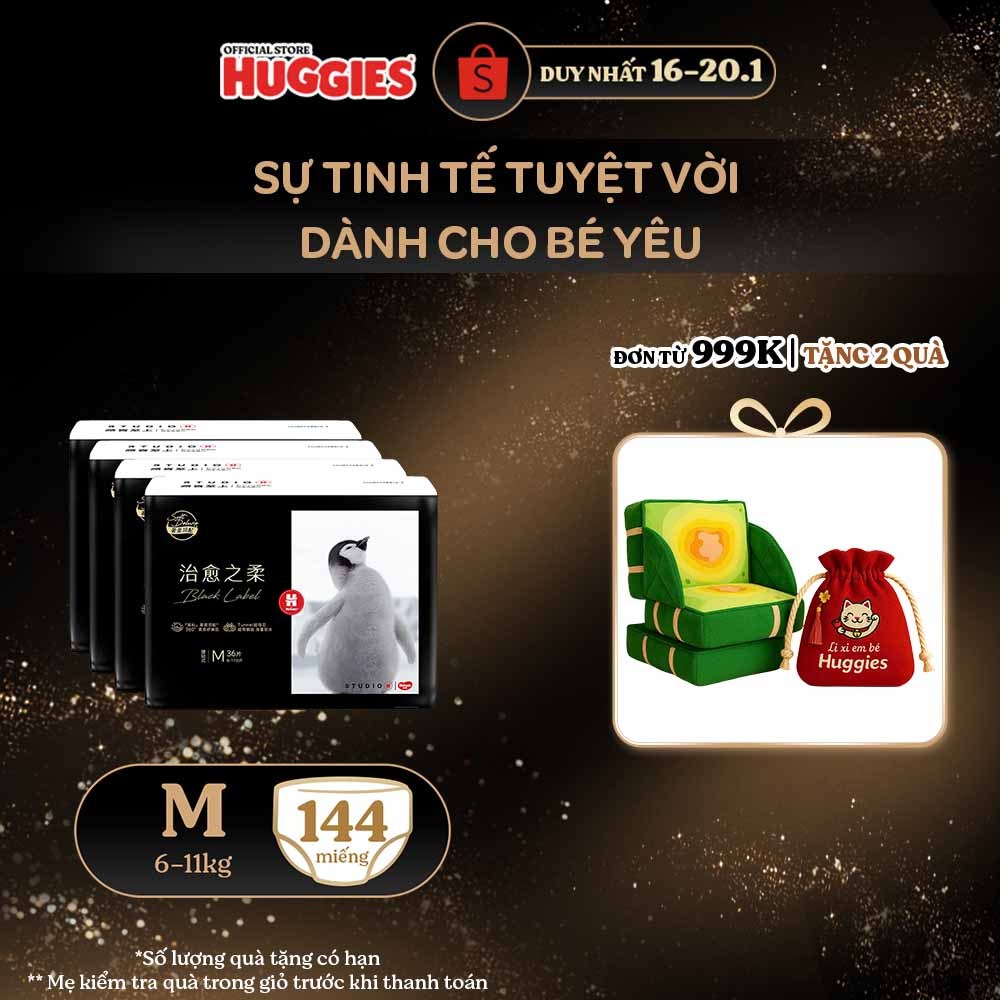 Combo 4 Tã dán/quần Huggies Black Label size M36/L32/XL28/XXL24 ...